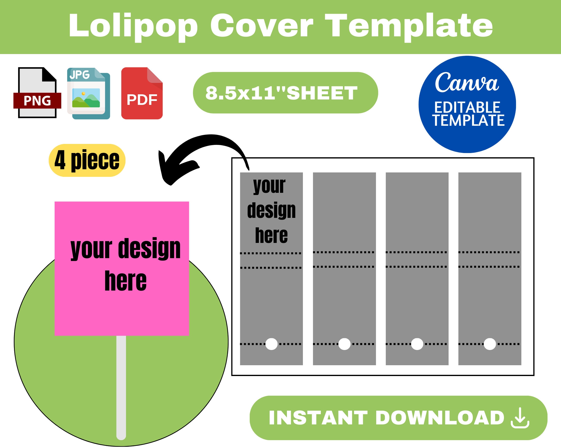 Lollipop Cover Template, Lollipop Cover Template SVG, Lollipop Label ...