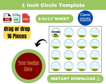 1 Inch Circle Template, Circle Template, Circle Template SVG, Circle ...