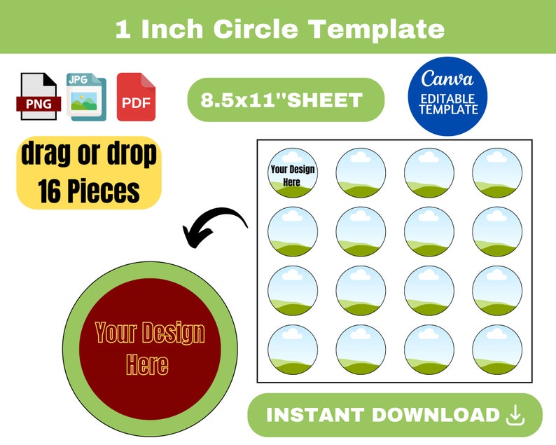 1 Inch Circle Template, Circle Label Template, Circle Template Svg ...