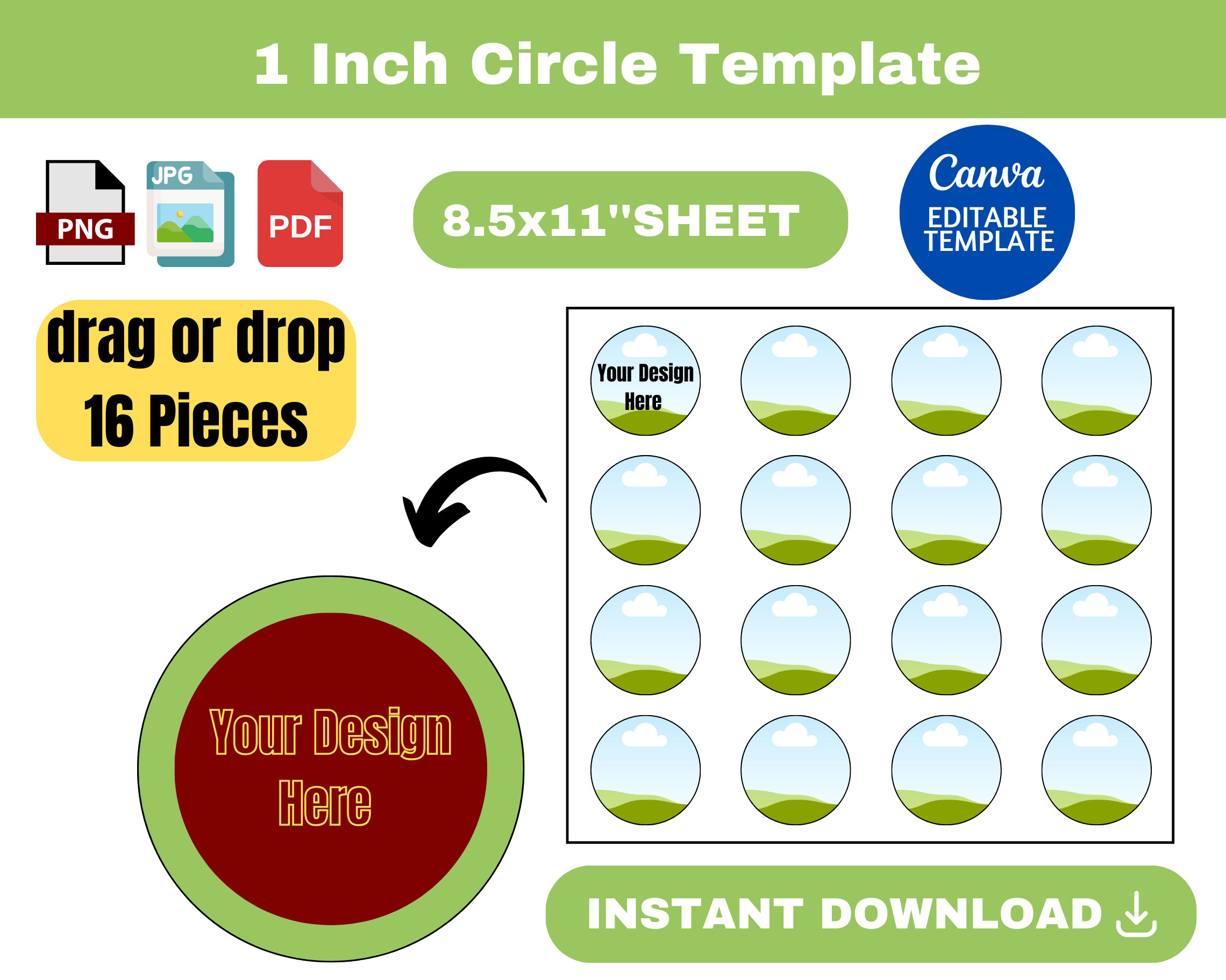 1 Inch Circle Template, Circle Label Template, Circle Template Svg ...