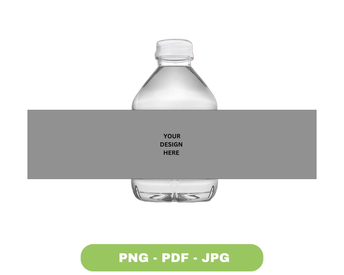 8oz Water Bottle Labels, Water Bottle Label Template, Custom Water ...