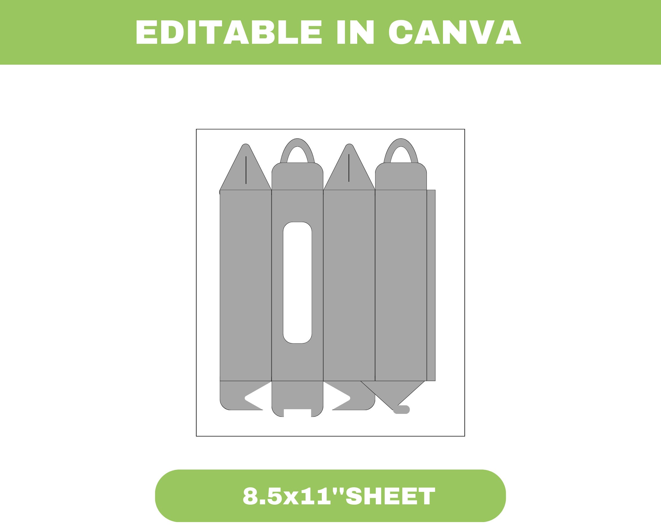 Tall Box Template, Window Box SVG, Box With Handle Template, Size 4 ...