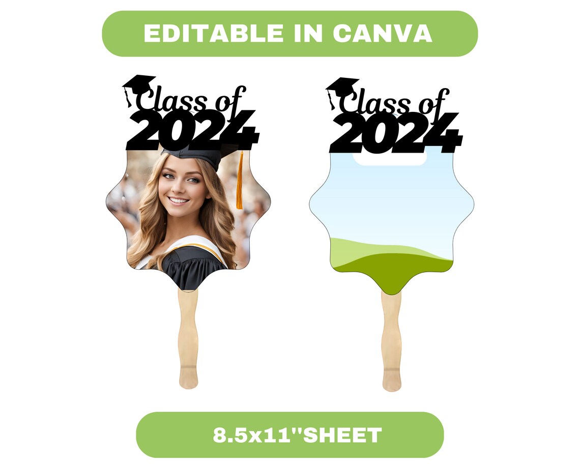 Graduation Fan Template, Grad Paddle Fan Template, Custom Grad Fan ...