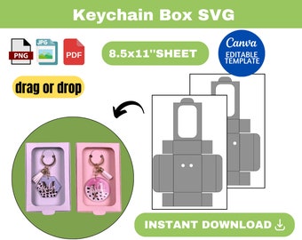 Keychain Box Template, Keychain Box Svg, Keychain Box Display, Keychain ...