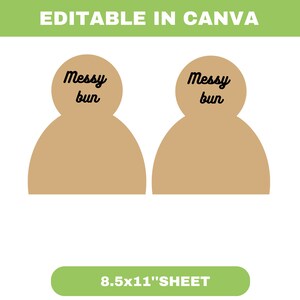 Messy Bun Display Card, Messy Bun Display Card SVG, Messy Bun Headband ...