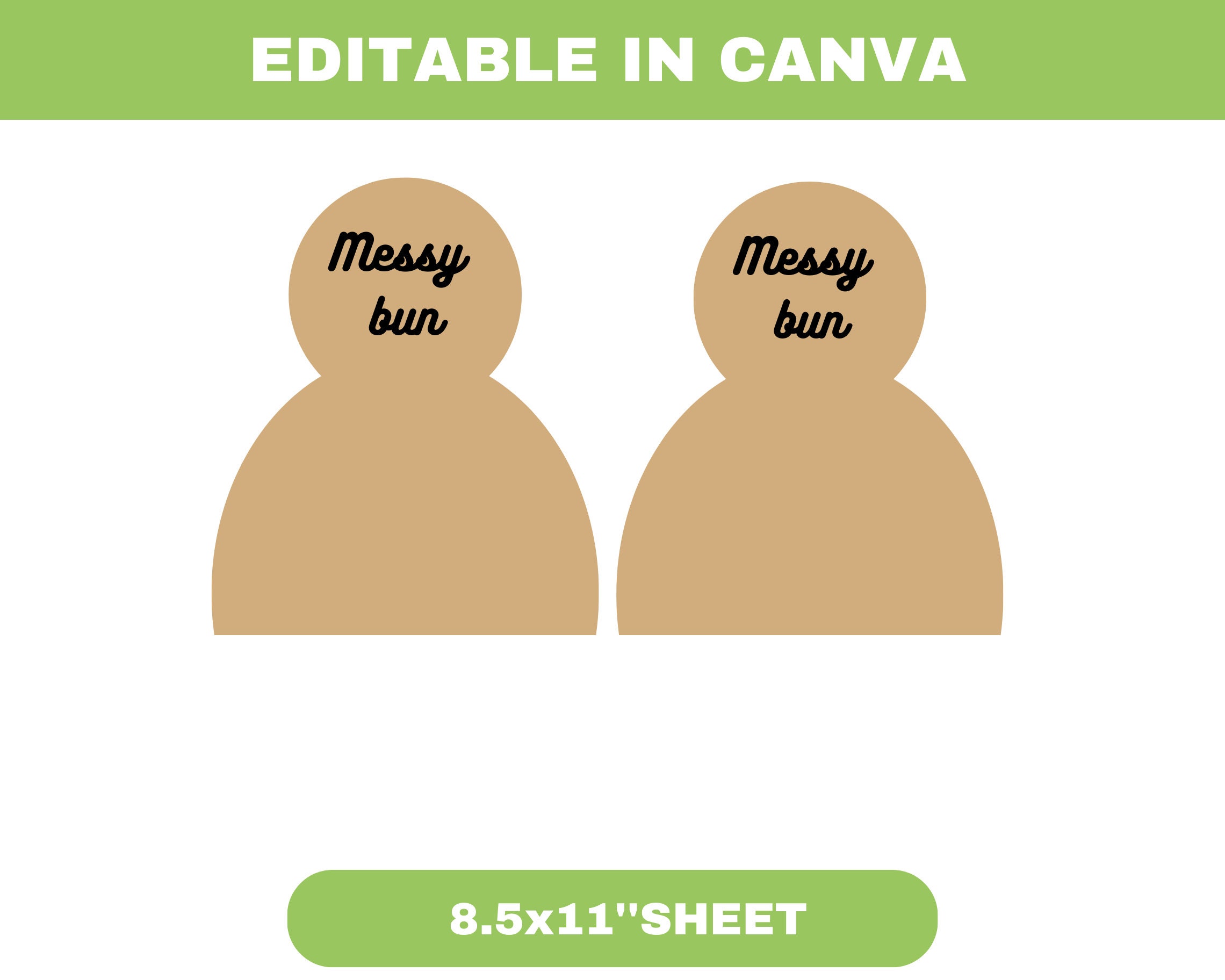 Messy Bun Display Card, Messy Bun Display Card SVG, Messy Bun Headband ...