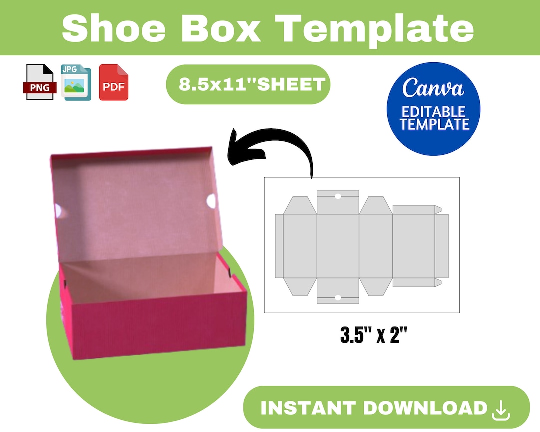 Shoe Box Template, Shoe Box SVG, Sneaker Box Template, Shoe Box Label ...