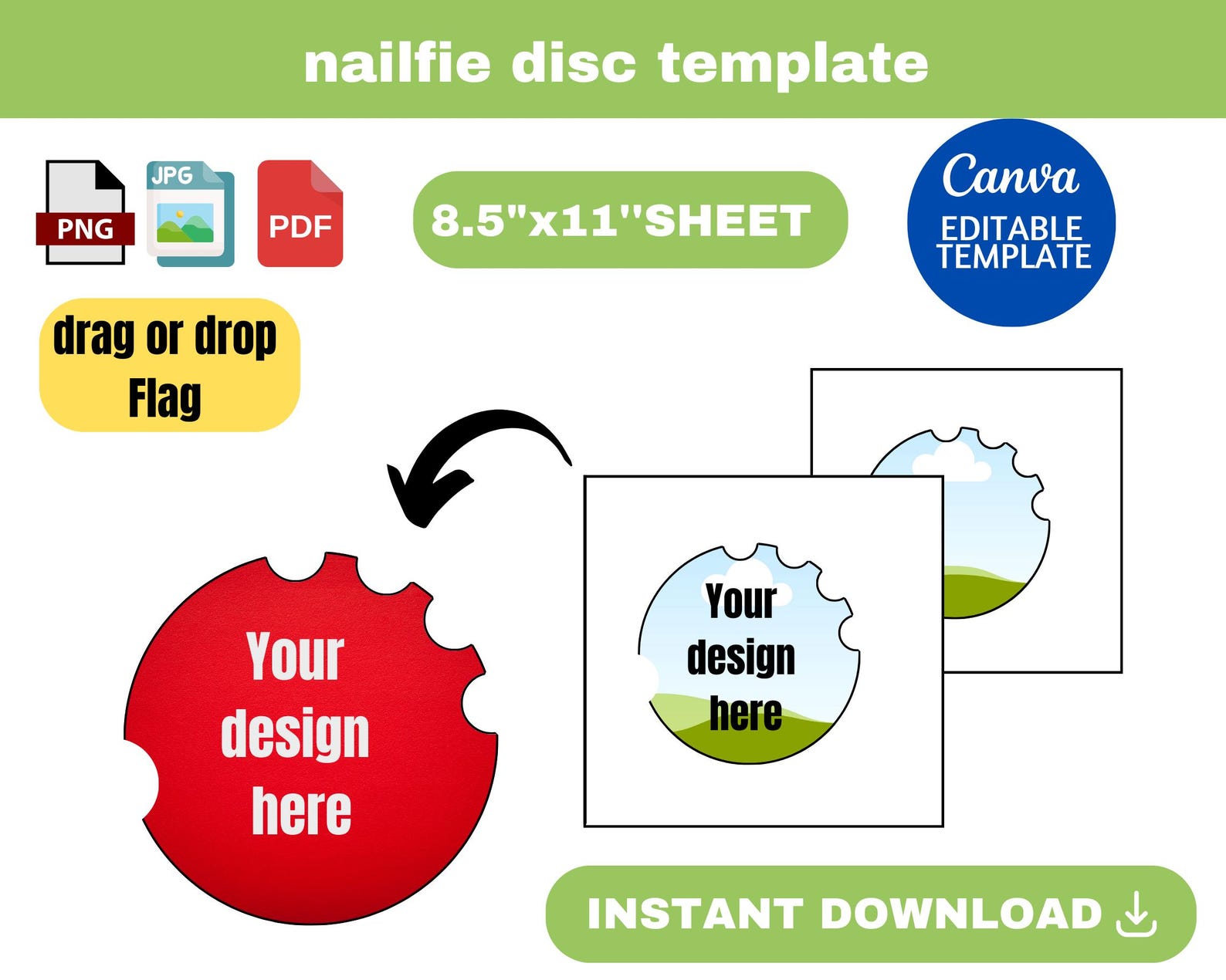 Nailfie Disc Template, Nailfie Disc SVG, Nailfie Disc, Nailfie Round ...