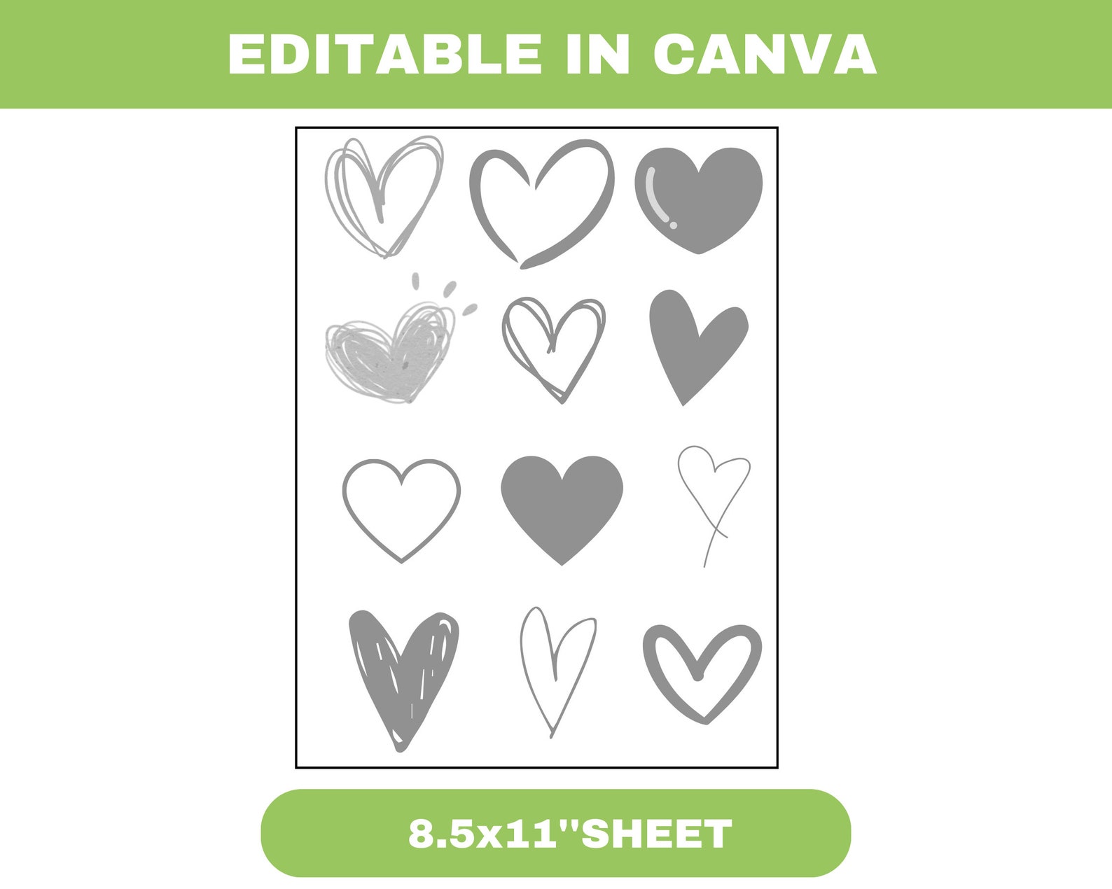 Heart Template, Heart Bundle Png, Heart Svg, Heart Svg Cut File, Heart ...