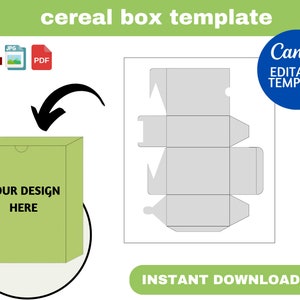 Cereal Box Template, Cereal Box Svg, DIY Cereal Packaging Template ...