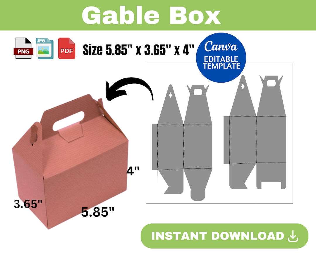 Gable Box Template, Gable Box SVG, Gift Box Svg, Party Favor Box ...