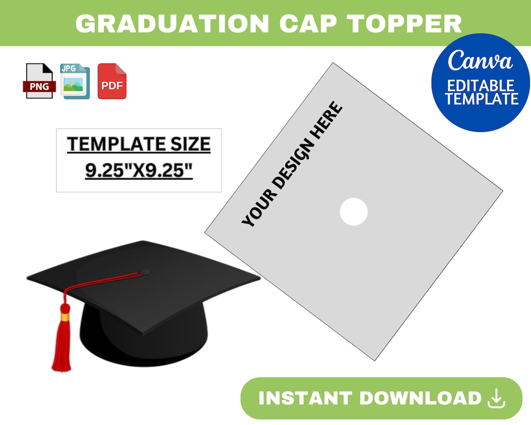 Graduation Cap Topper, Graduation Cap Template, Custom Graduation Cap ...