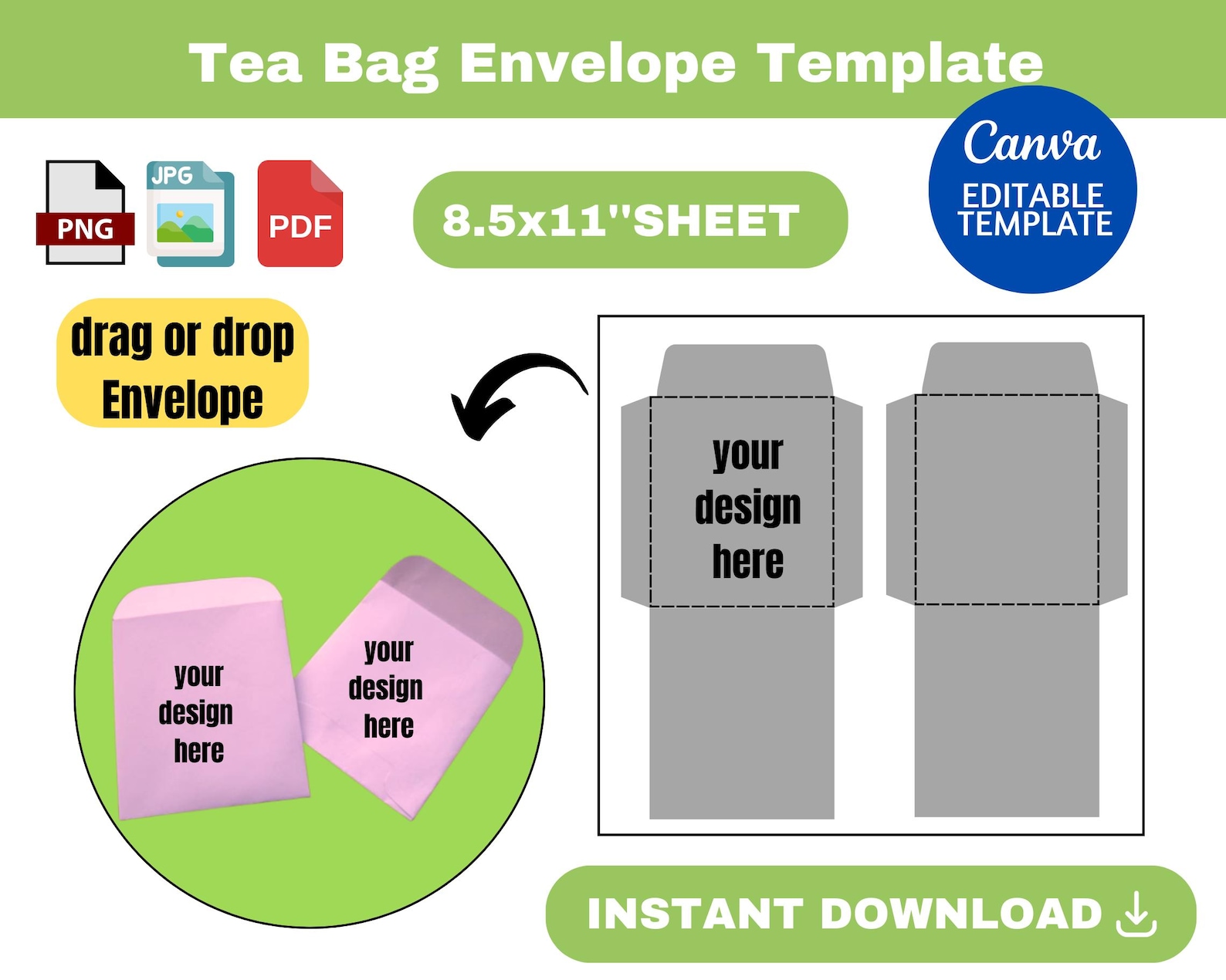 Tea Bag Envelope, Tea Bag SVG, Tea Bag, Tea Bag Envelope Template, Seed ...