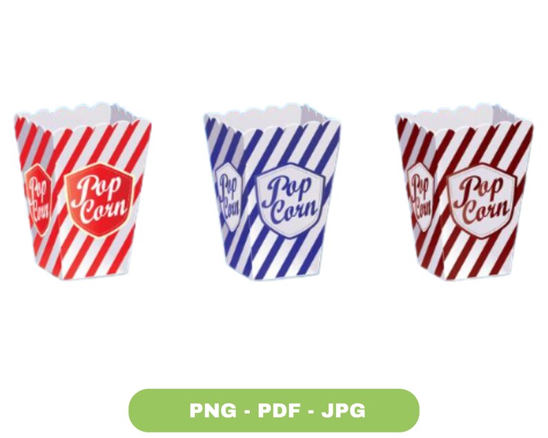 Pop Corn Box Template, Snack Box Template, Party Favor Box Template ...