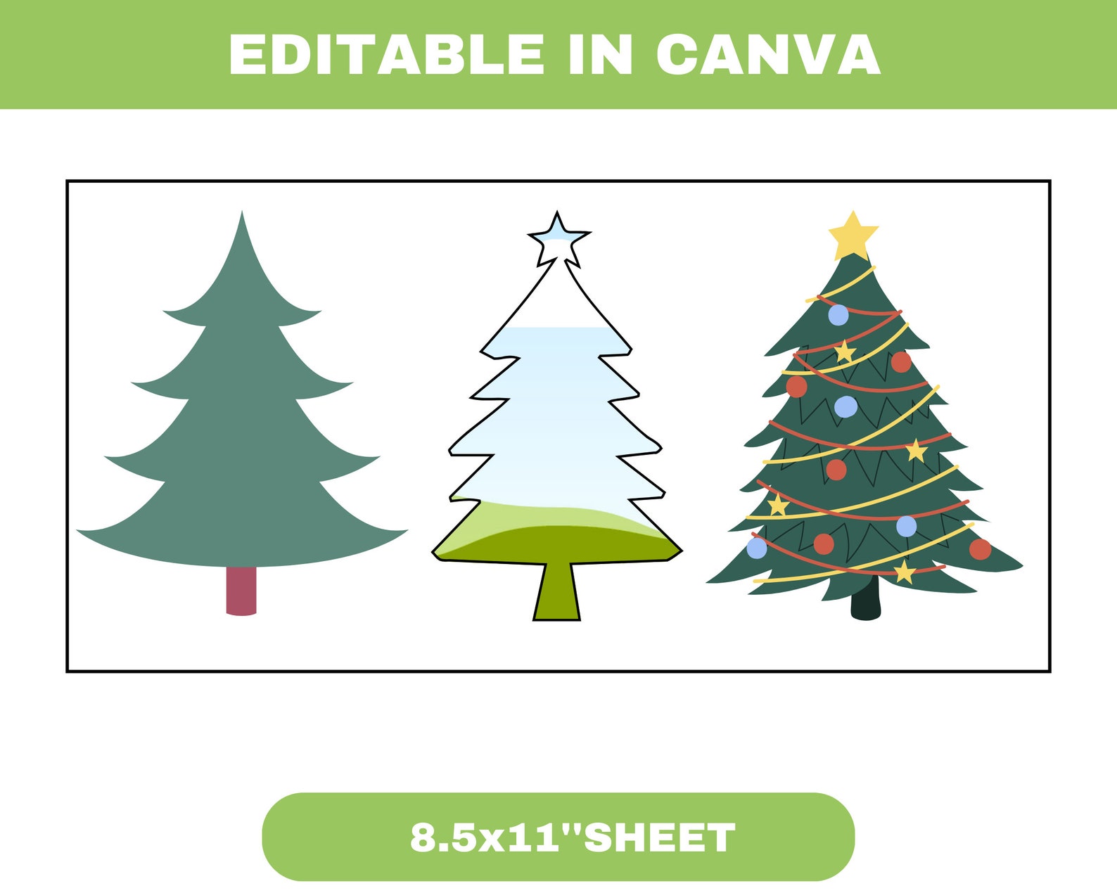Christmas Tree, Canva Frame Template Christmas Tree ,canva Frame ...