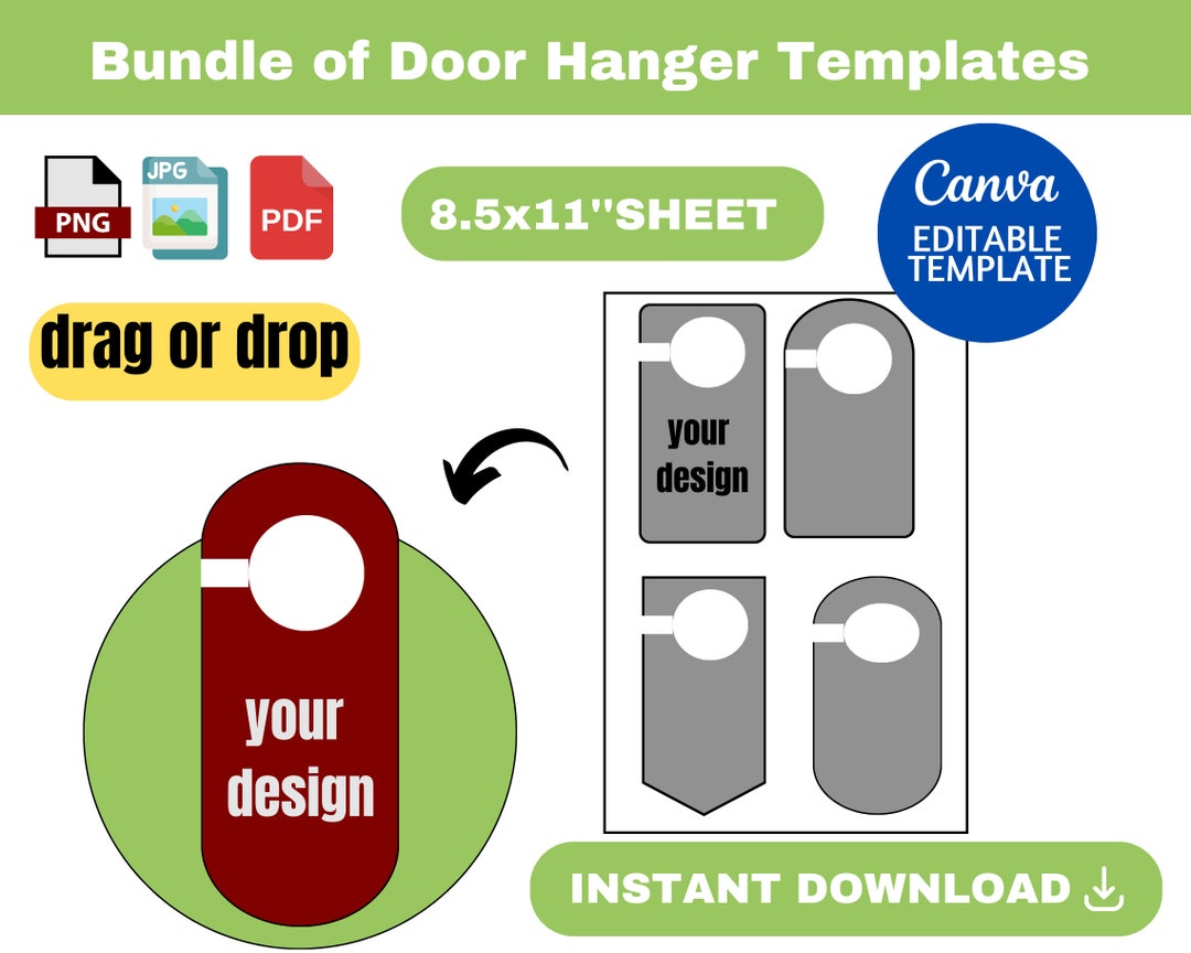 Bundle of Door Hanger Template, Door Tag Template, Door Hanger Template ...