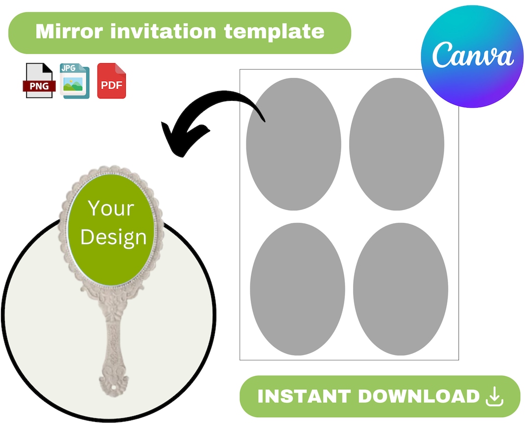 Mirror Invitation, Mirror Invitation Template, Mirror Quinceanera ...