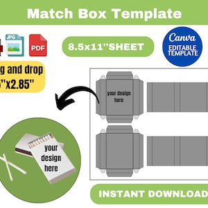 Match Box Template, Slider Box Template, Matchbox Template SVG ...