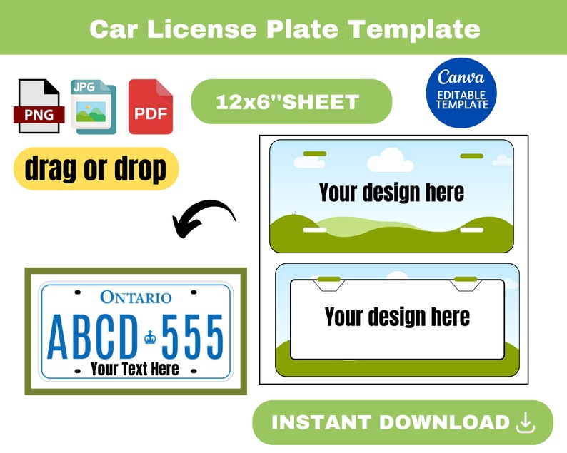 Car License Plate Template, License Plate Template SVG, Car License ...