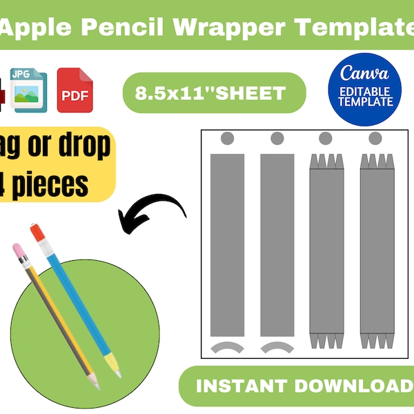 Pencil Template Label Canva - Etsy