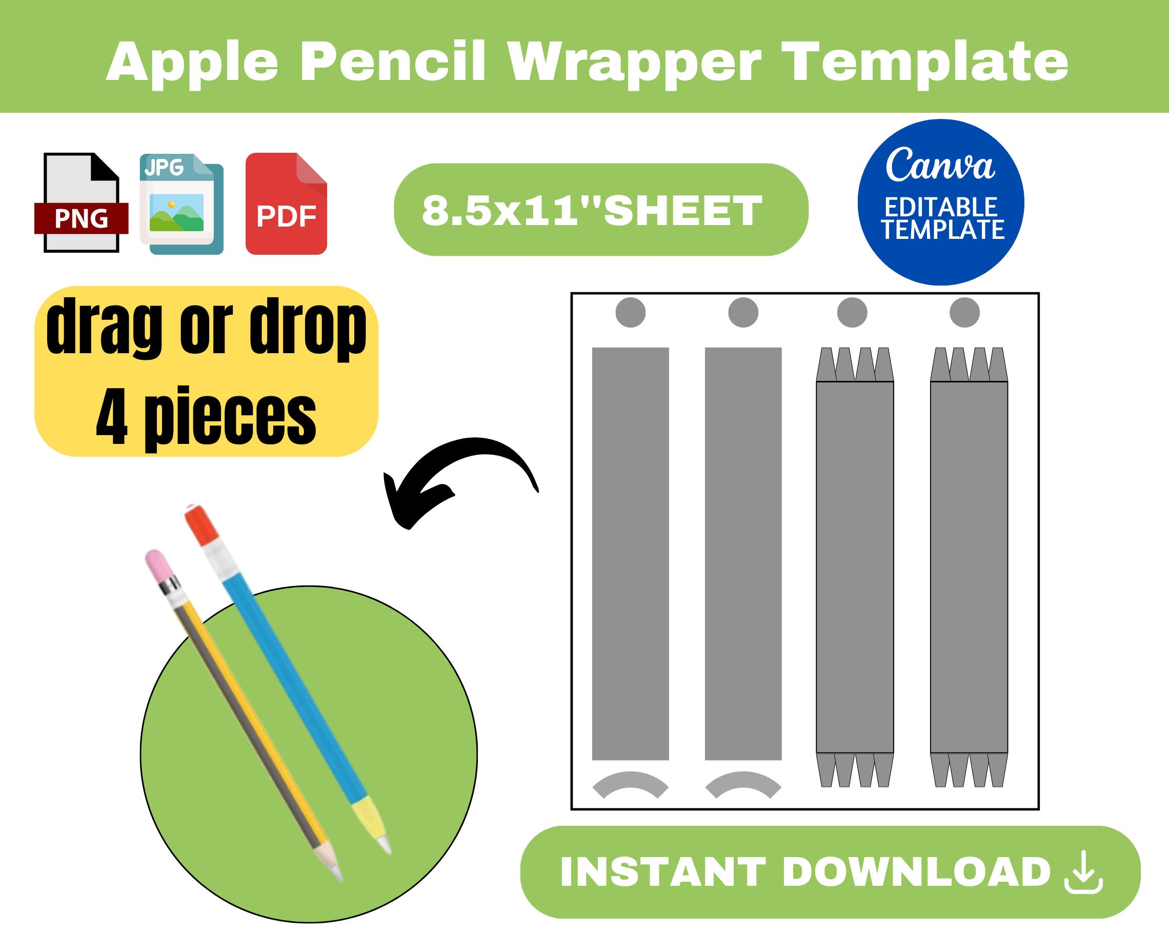 Apple Pencil Wrapper, Apple Pencil Wrapper SVG, Pencil Wrap, Gift ...