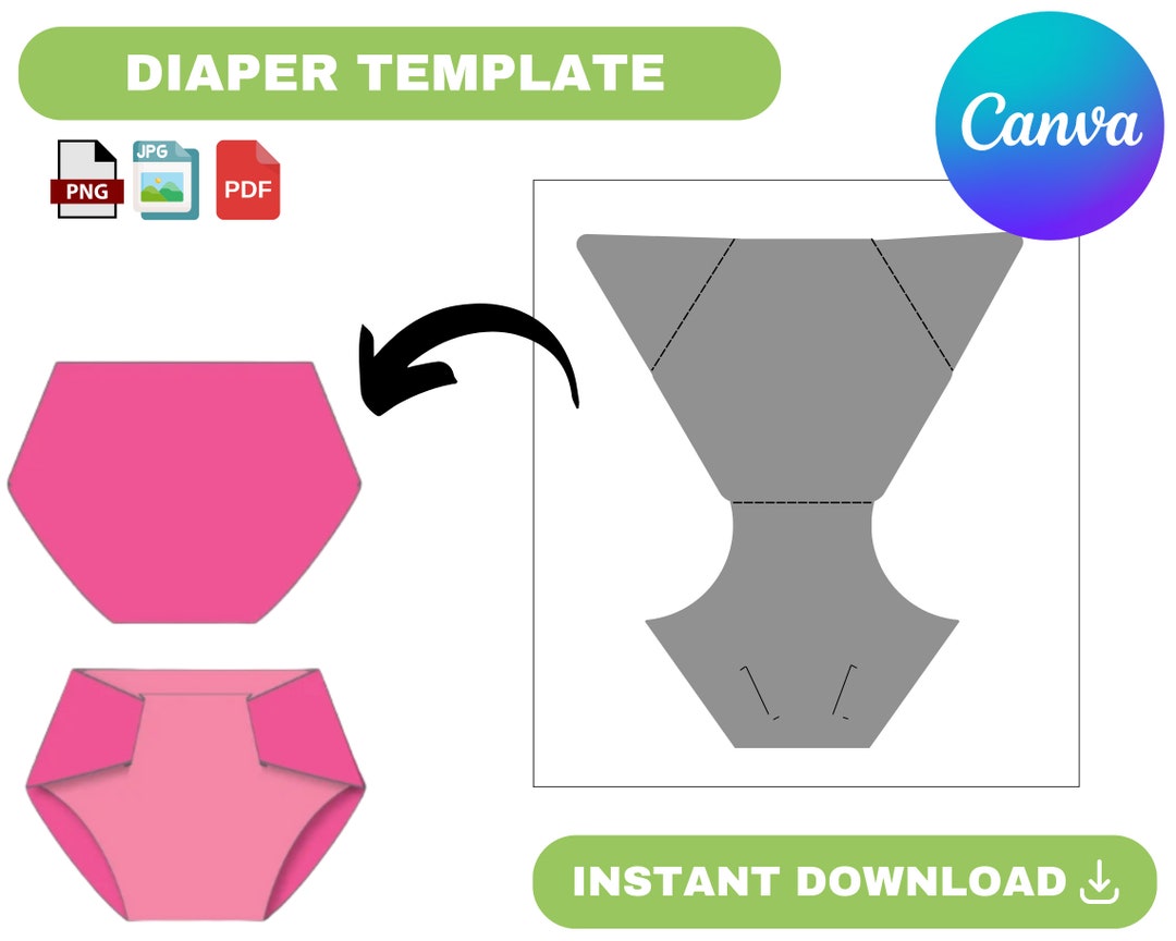 Diaper Template, Baby Boy Girl Diaper Template, Diaper Card, Label ...