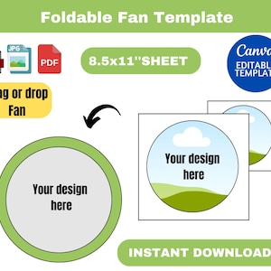 Foldable Fan Template, Svg, Foldable Fan, Label, Wrapper, Promotional ...