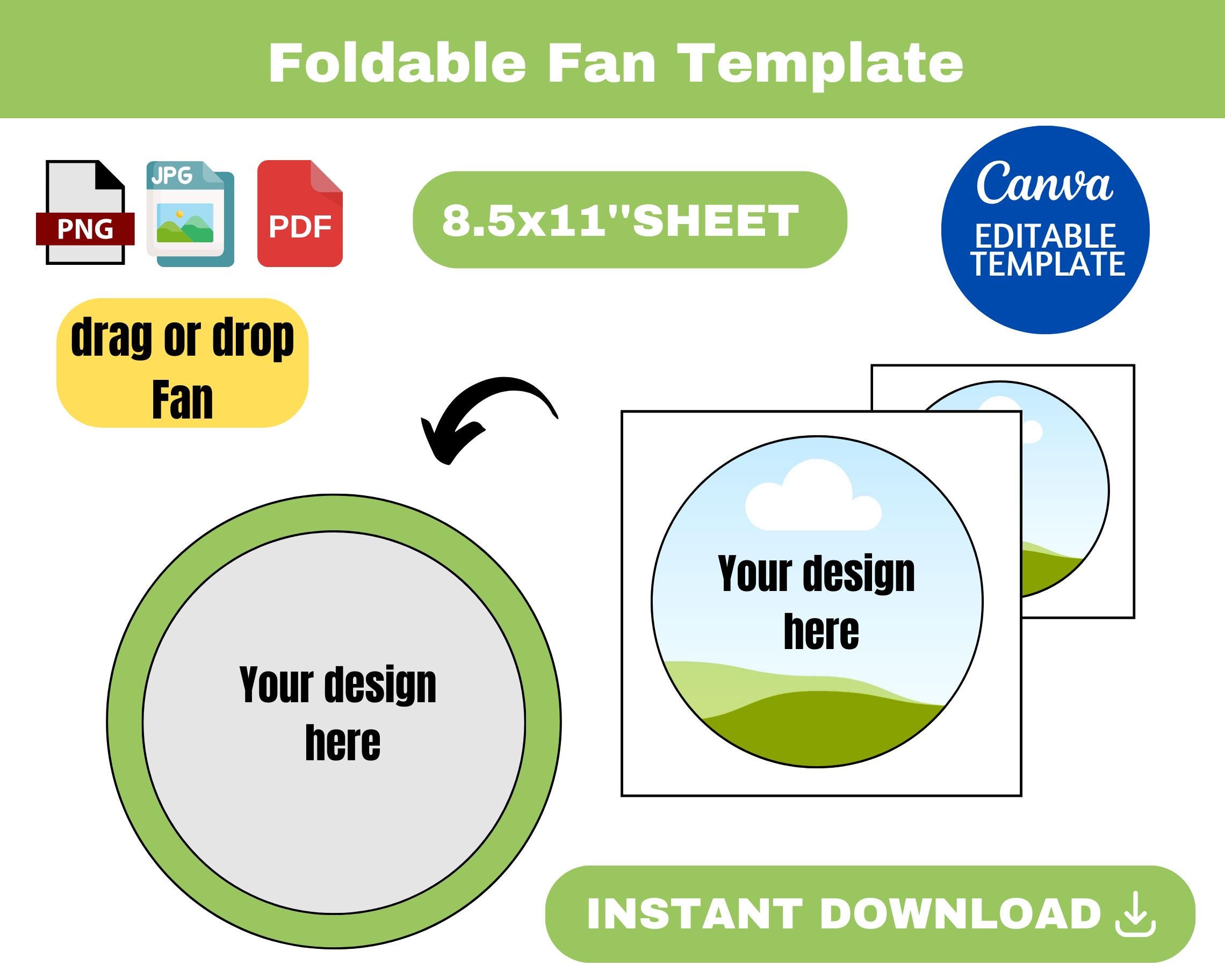 Foldable Fan Template, Svg, Foldable Fan, Label, Wrapper, Promotional ...