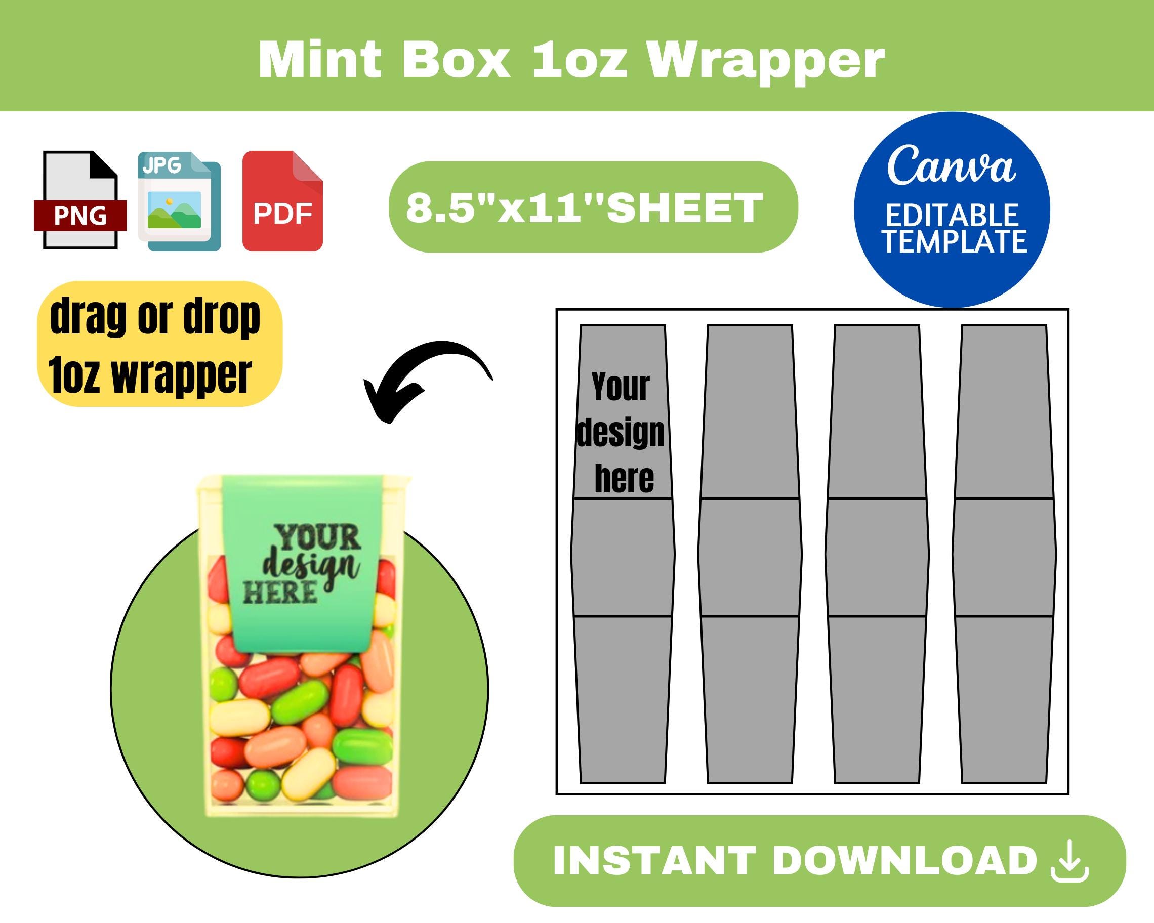 Mint Box Wrapper Template, Mint Box Wrapper SVG, Mint Box Wrapper, Mint ...