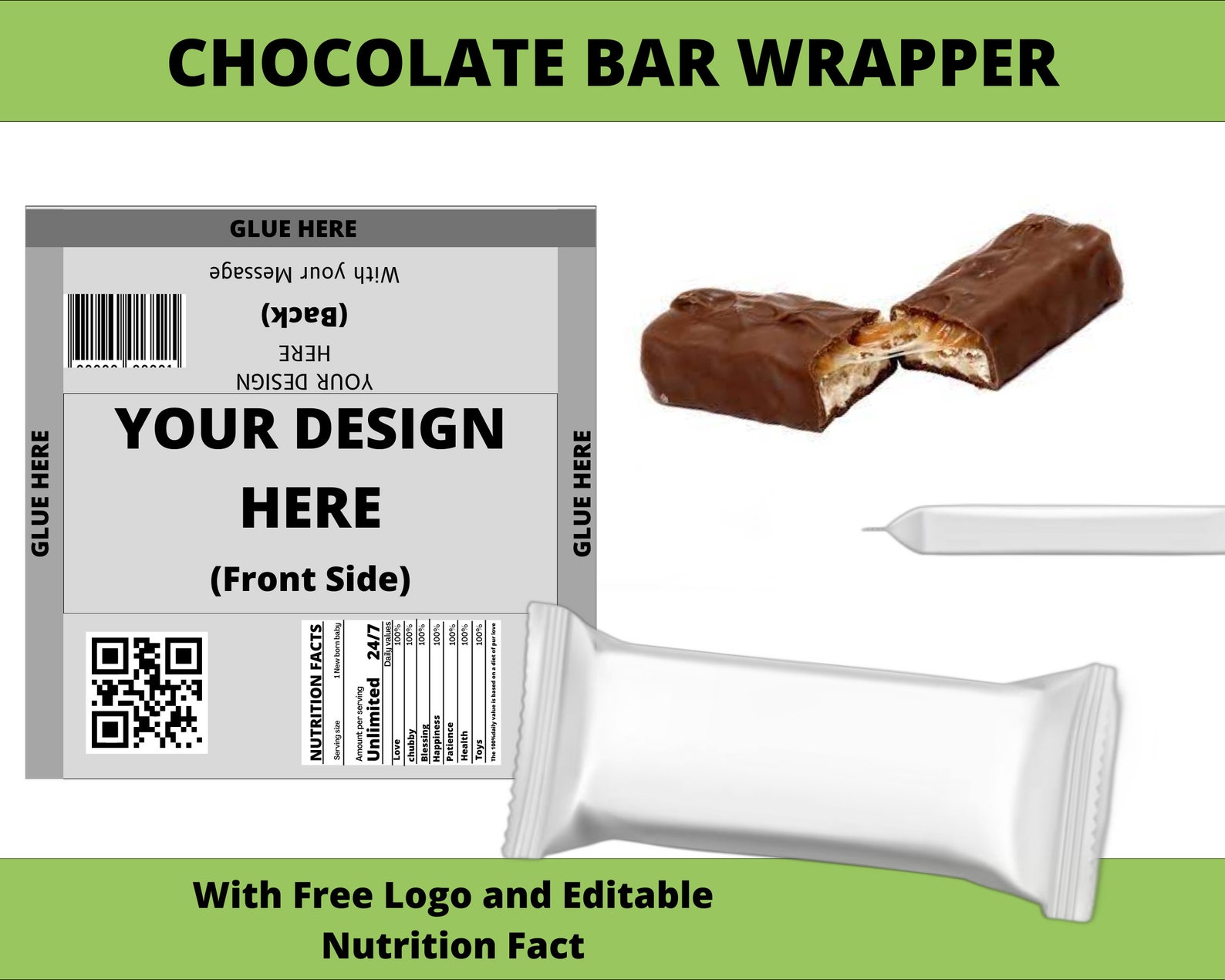 Chocolate Bar Wrapper Template, Candy Bar Wrapper, Wrapper Templates ...