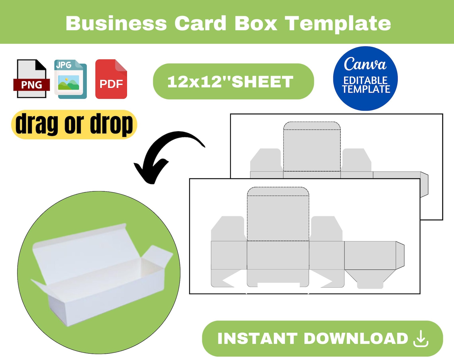 Business Card Box Template, Business Card Box SVG, Business Card Box ...