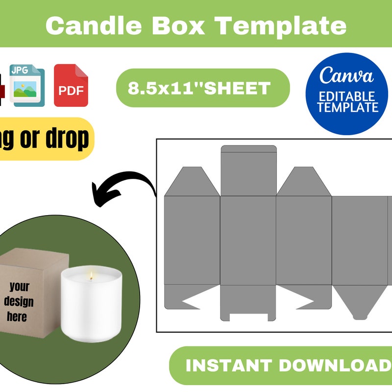 Candle Box Template - Etsy