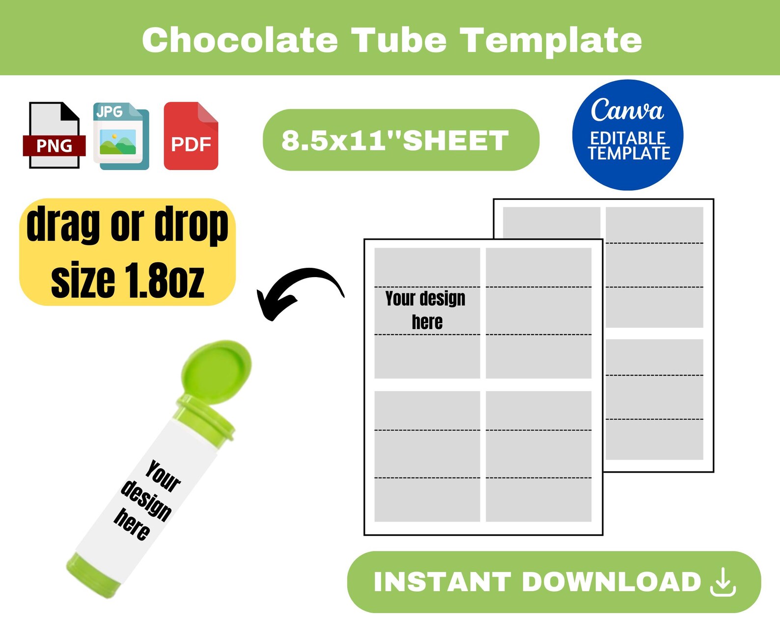 Chocolate Tube Template, Chocolate Tube Template SVG, Chocolate Tube ...