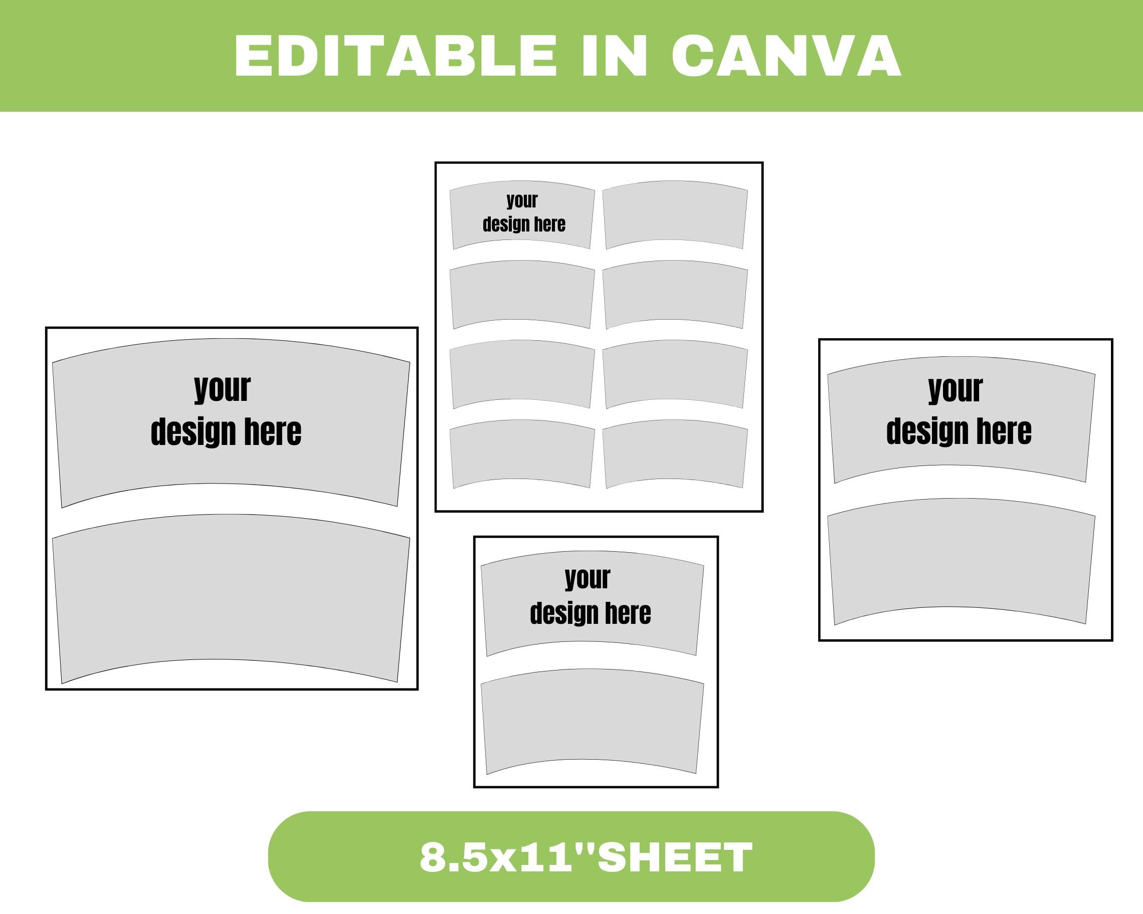 Cup Wrapper Template BUNDLE, Cup Wrapper SVG, Coffee Cup Sleeve ...