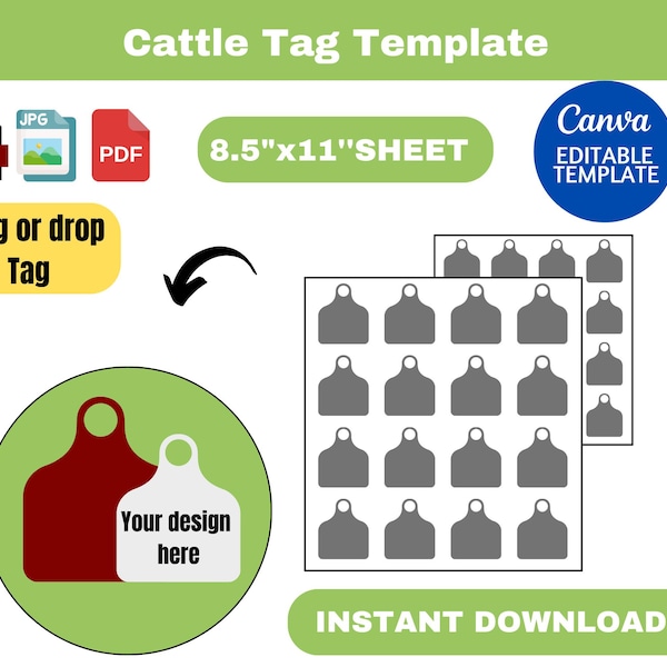 Cattle Tag Svg - Etsy
