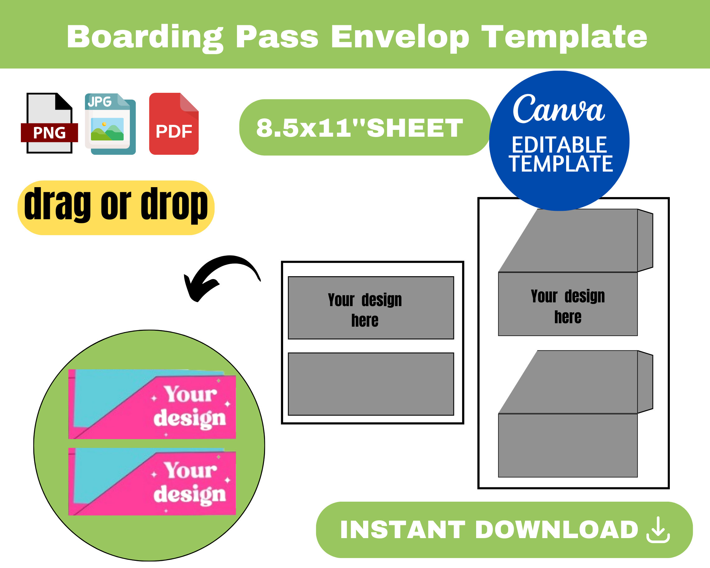 Boarding Pass Envelope Template, Envelope Template, Boarding Pass ...