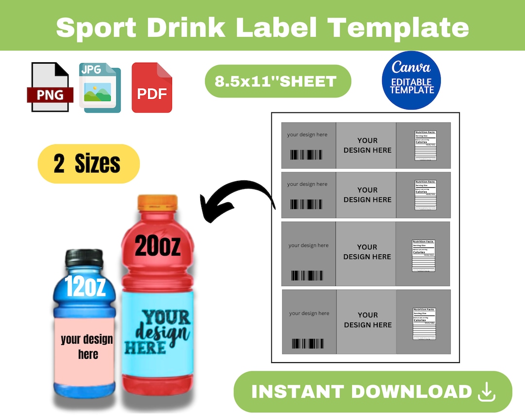 Sport Drink Labels Template, Sport Drink Labels Template SVG, Sports ...