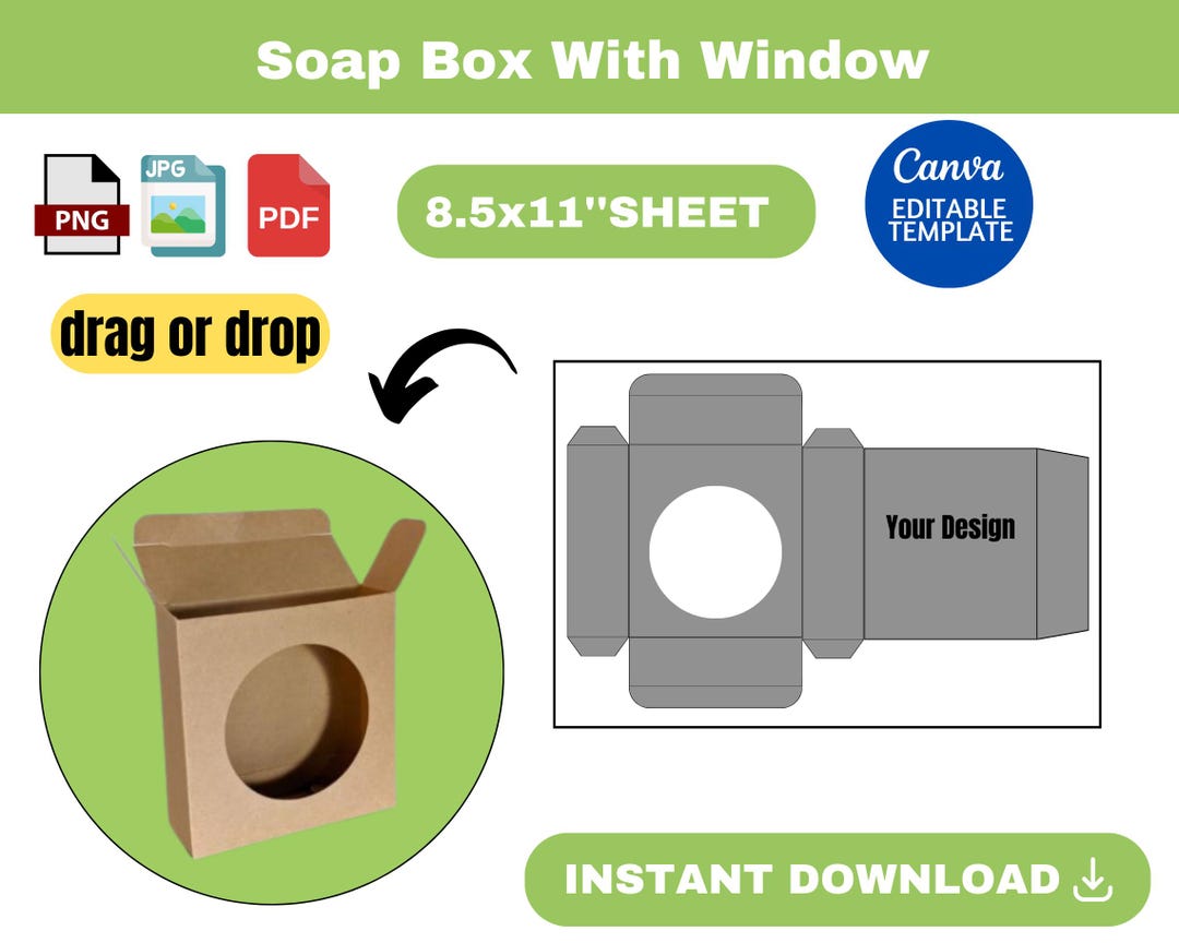 Soap Box With Window, Soap Box Window SVG, Soap Box Packaging, Square ...