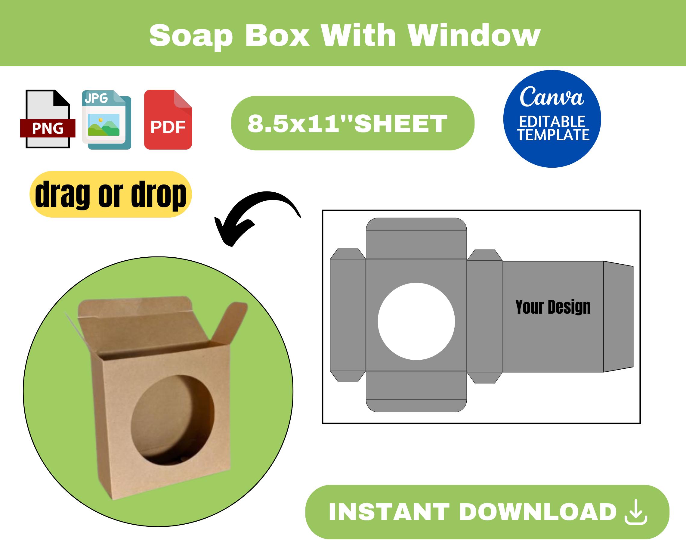 Soap Box With Window, Soap Box Window SVG, Soap Box Packaging, Square ...
