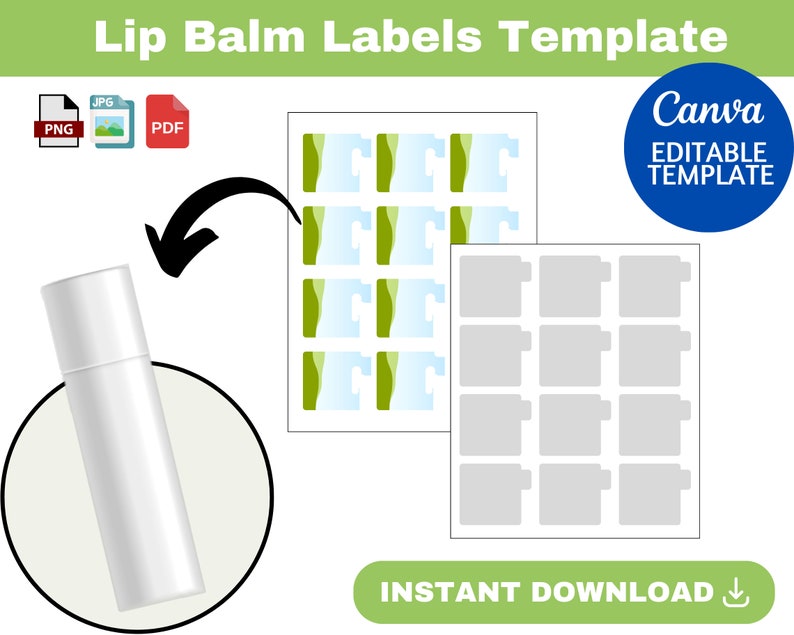 Lip Balm Labels Template, Lip Balm Label, Chapstick Label, Lip Balm ...
