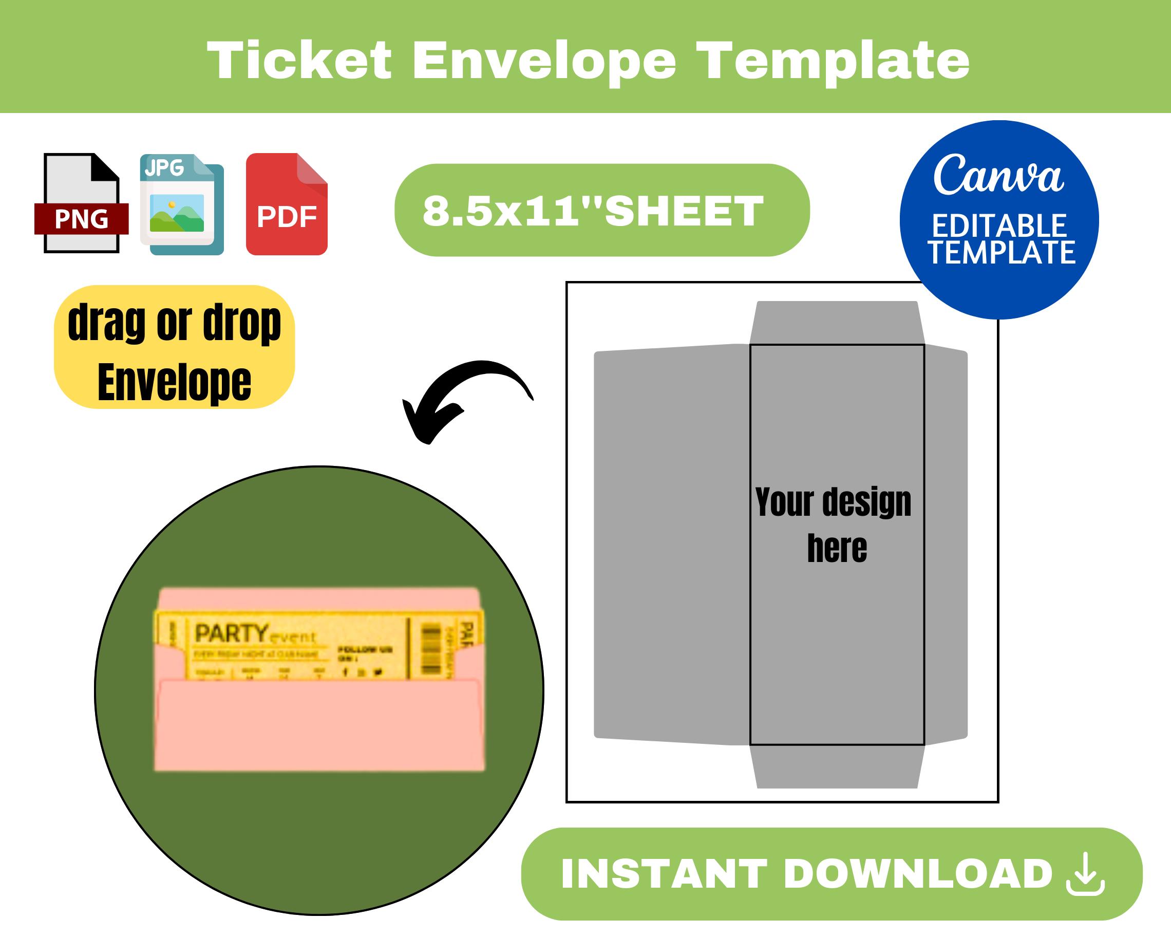 Ticket Envelope, Ticket Bag SVG, Ticket Envelope SVG, Ticket Envelope ...