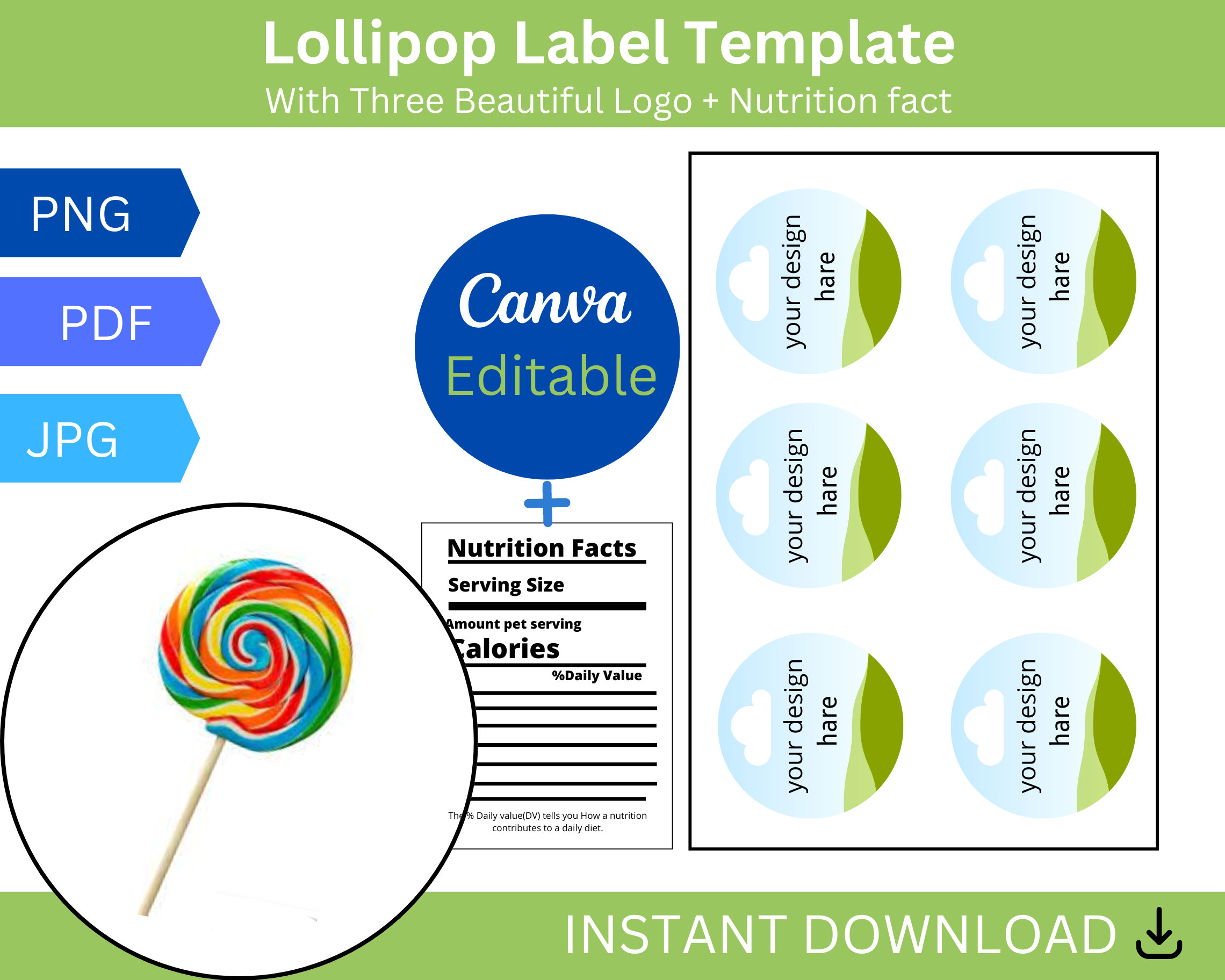 Lollipop Template, Lollipop Label Template, Sucker Labels Template ...