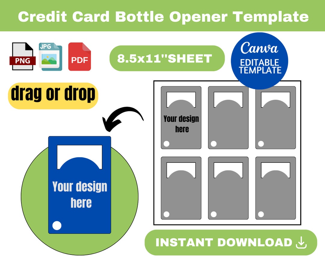 Credit Card Bottle Opener Template, Credit Card Bottle Opener SVG ...
