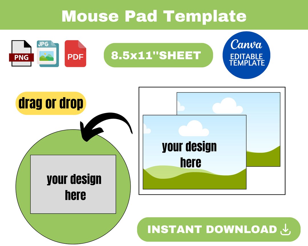 Mouse Pad Template, Mouse Pad SVG, Rectangle Mouse Pad Template, Mouse ...