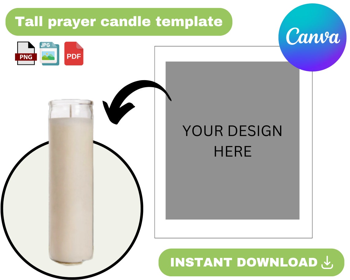 Tall Prayer Candle Template, Candle Label Template, Prayer Candle Template, Sublimation Template ...