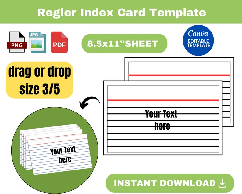 Index Cards, Printable Lined Index Cards, Blank Index Cards, Note Cards ...