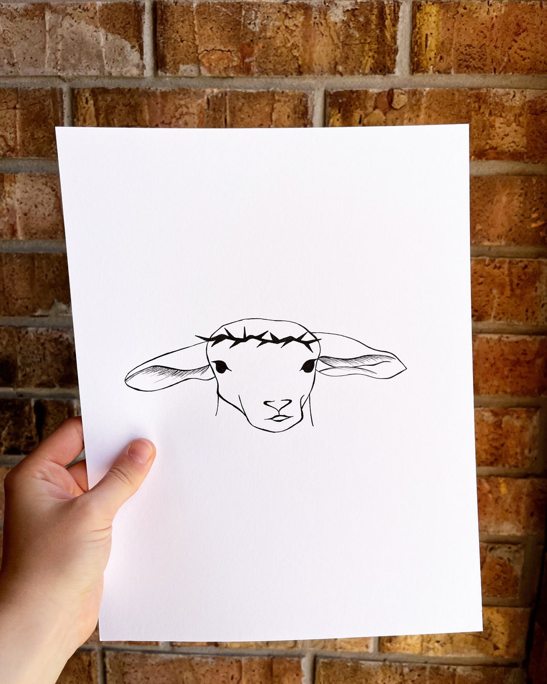Lamb of God, Crowned With Thorns, Original Drawing - Etsy