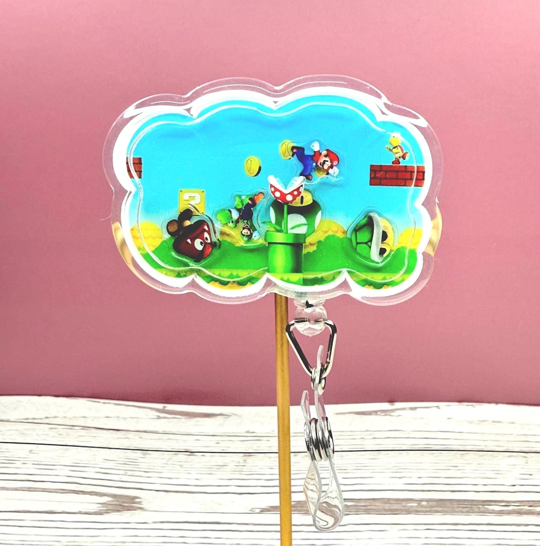 Super Mario Bros Shaker Badge Reel: Nostalgic Game Peds Nurse - Etsy