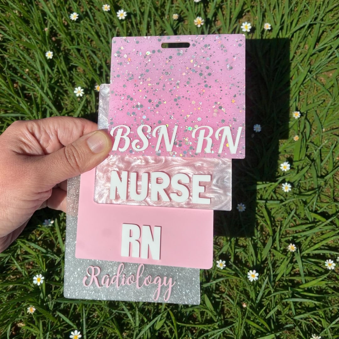 Custom Glitter Badge Buddy: Acrylic ID Badge Reel - Etsy