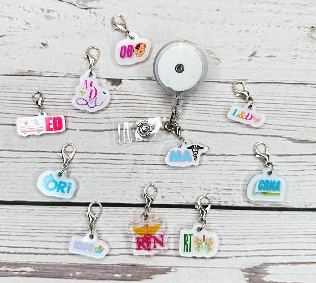 Personalized Badge Reel Charms: Nurse Accessories - Etsy